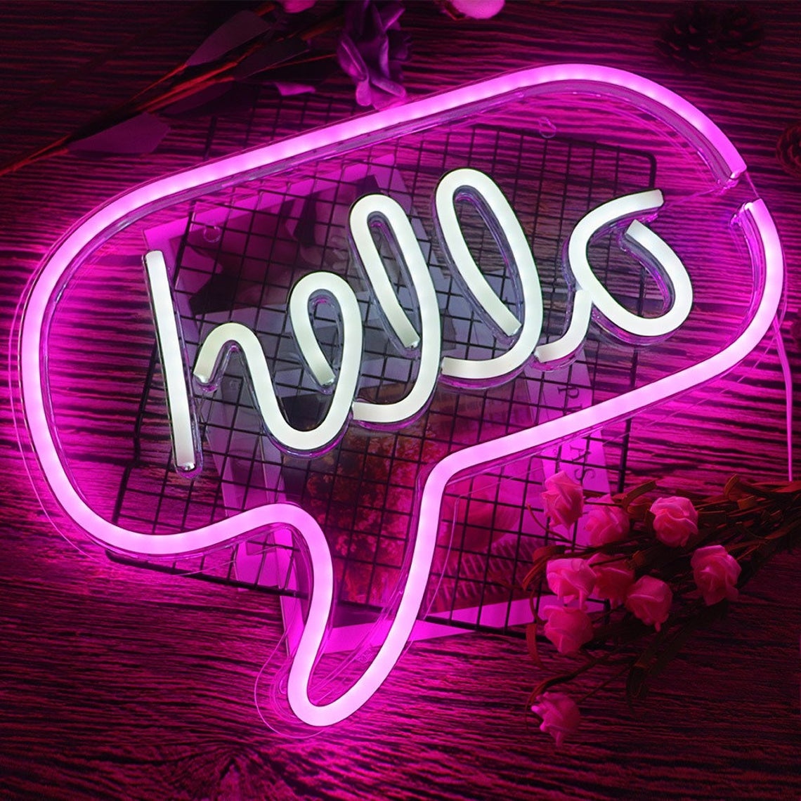 "HELLO" LED neon sign - myneonclub